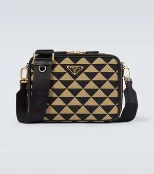 Prada Symbole Jacquard Crossbody Bag - Black