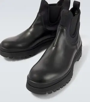 Prada Leather Chelsea Boots - Black