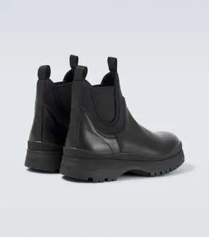 Prada Leather Chelsea Boots - Black