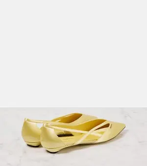 Prada Logo Satin Ballet Flats
