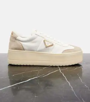 Prada Leather Platform Sneakers
