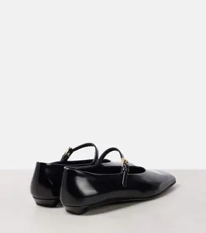 Prada Brushed Leather Mary Jane Flats