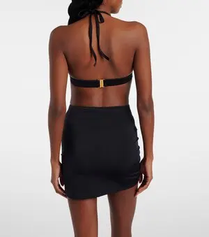 Balmain Draped Embellished Beach Cover-up - Black