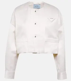 Prada Cropped Silk Jacket - White