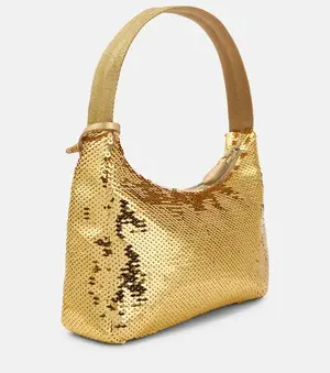 Prada Re-edition 2000 Mini Sequined Shoulder Bag - Gold