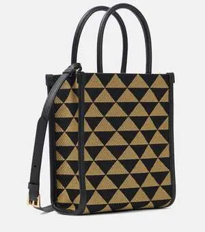 Prada Mini Patterned Jacquard Tote