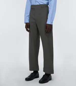 Prada Wide-leg Wool Trousers