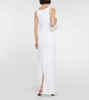 Prada Logo Cotton Jersey Maxi Dress