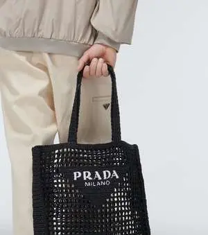 Prada Logo Crochet Tote Bag