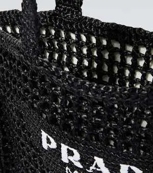 Prada Logo Crochet Tote Bag
