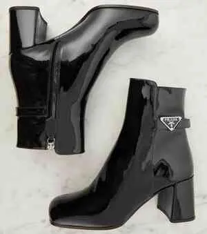 Prada Patent Leather Ankle Boots