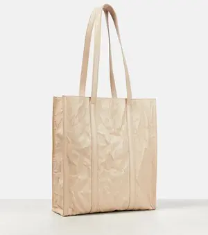 Prada Small Leather Tote Bag - Beige