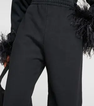 Prada Feather-trimmed Sweatpants