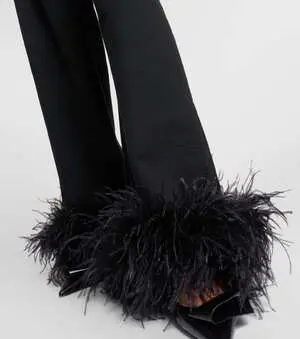 Prada Feather-trimmed Sweatpants
