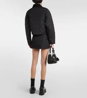 Prada Re-nylon Quilted Cropped Jacket - Black