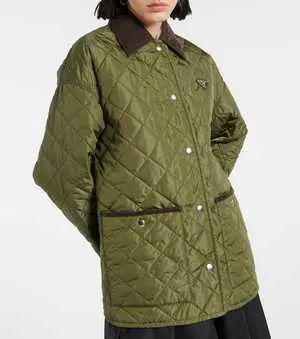 Prada Re-nylon Quilted Jacket - Green