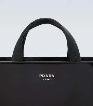 Prada Leather Tote Bag And Water Bottle Set