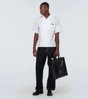 Prada Leather Tote Bag And Water Bottle Set