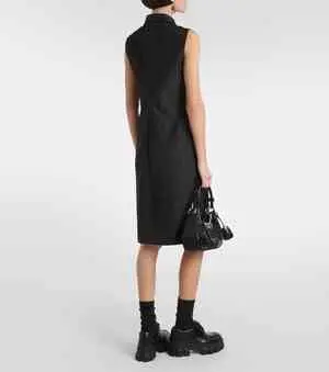 Prada Half-zip Silk-blend Midi Dress