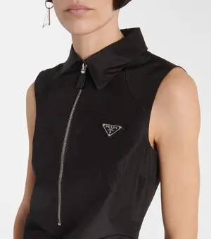 Prada Half-zip Silk-blend Midi Dress