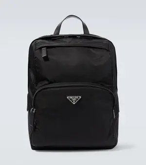 Prada Re-nylon Logo Backpack - Black