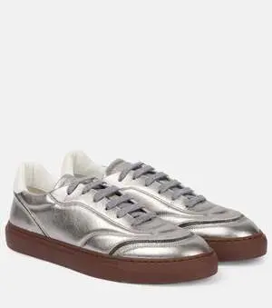 Brunello Cucinelli Metallic Leather Sneakers