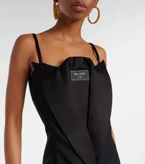 Balmain Wool Grain De Poudre Gown