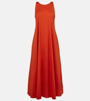 Max Mara Romea Cotton-blend Poplin Maxi Dress