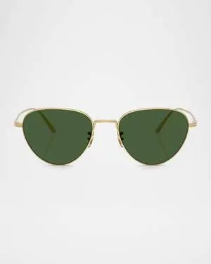 KHAITE X OLIVER PEOPLES KHAITE X Oliver Peoples 1991c Aviator Sunglasses Gold2