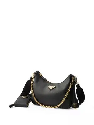 Prada Re-edition 2005 Saffiano Leather Shoulder Bag - Black