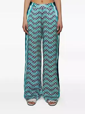 Casablanca Silk-satin High-waisted Trousers