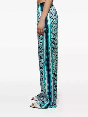 Casablanca Silk-satin High-waisted Trousers