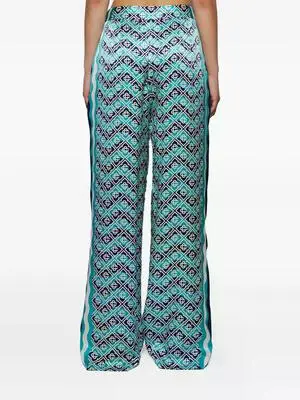 Casablanca Silk-satin High-waisted Trousers