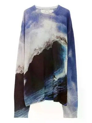 ERL Wave-jacquard Jumper - Blue