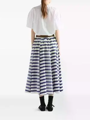 Prada Striped Full Midi Skirt