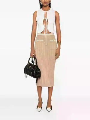 Alessandra Rich Cable-knit Midi Skirt