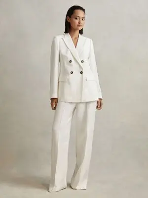REISS Lori Petite Viscose-linen Blend Suit Blazer