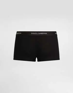 Dolce & Gabbana Cotton Jersey Regular-fit Boxers In A Pack Of Two - Black