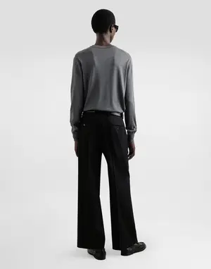 Dolce & Gabbana Silk Sweater With Dg Embroidery - Grey