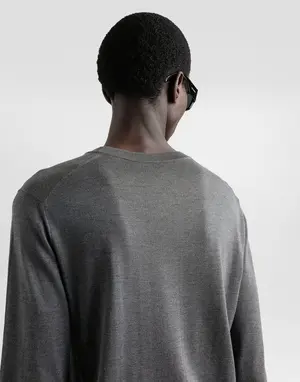 Dolce & Gabbana Silk Sweater With Dg Embroidery - Grey