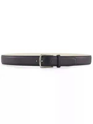 AURELIEN Buckled Leather Belt - Black