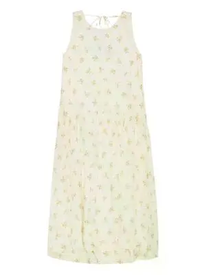 GANNI Floral-print Dress - Neutrals
