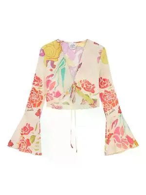 DONDE ESTEBAN Flores Cropped Blouse - Neutrals