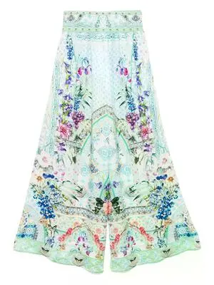 Camilla Shirred-waist Trousers
