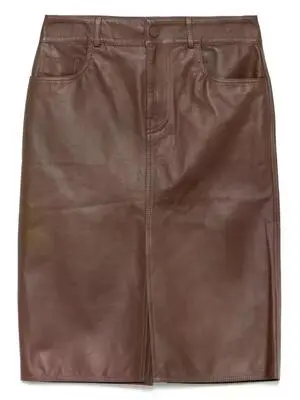 Jacob Cohen Leather Midi Skirt