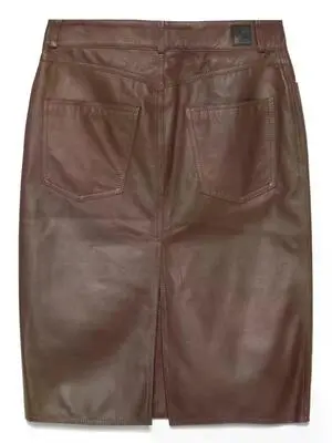 Jacob Cohen Leather Midi Skirt
