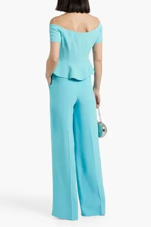 Saloni Crepe Wide-leg Pants