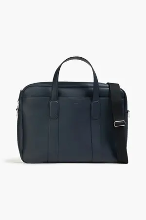 Dunhill Hampstead Leather Laptop Bag - Navy