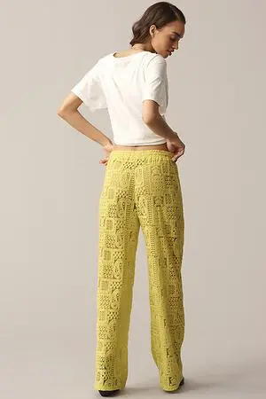 BLITHE Lace Straight Leg Pull-on Pants - Sunkissed Lime
