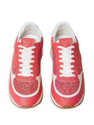 TWINSET Lace Panelled Sneakers - Red